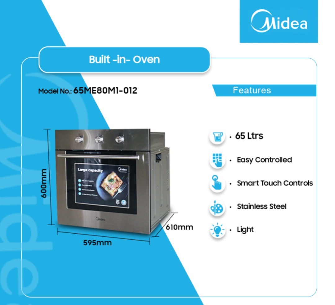 Midea 65 Ltr build in oven [65ME80M1-012]- Inbuilt oven 60cm - Goodluck ...