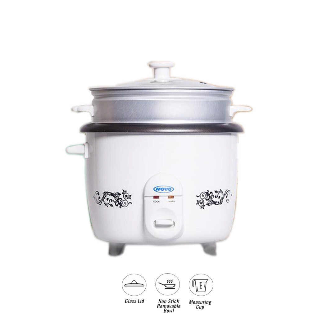 Novo 1.5L Rice Cooker with Steamer - Goodluck Africa