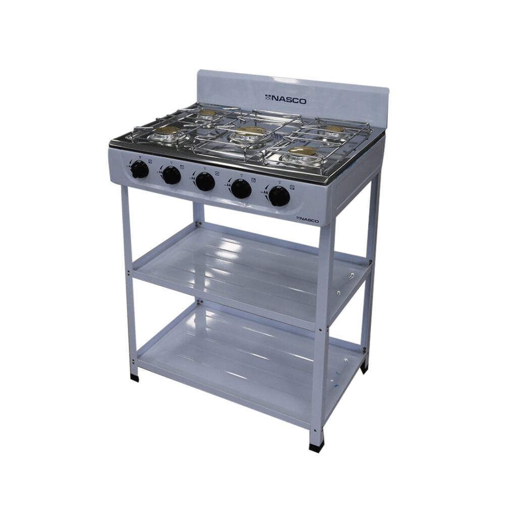 Nasco 5 Burner Gas Stove with 2 Shelve Stands NASGS-K5CSS-S - Goodluck ...